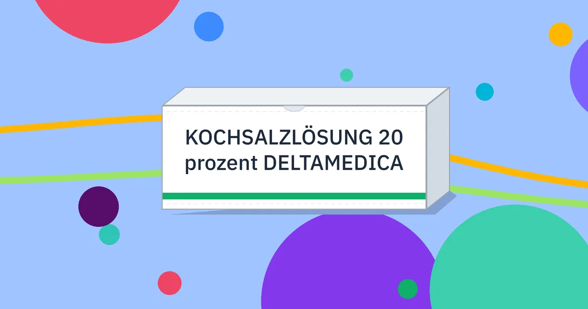 Symbolbild: Packung mit der Aufschrift KOCHSALZLÖSUNG 20 prozent DELTAMEDICA (PZN 03563778) – Verfügbarkeit und Bezug in Apotheken in Frankfurt am Main