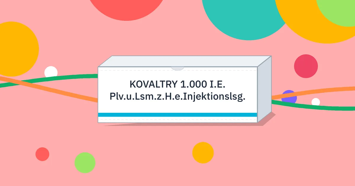 Symbolbild: Packung mit der Aufschrift KOVALTRY 1.000 I.E. Plv.u.Lsm.z.H.e.Injektionslsg. (PZN 11083319) – Verfügbarkeit und Bezug in Apotheken in Frankfurt am Main