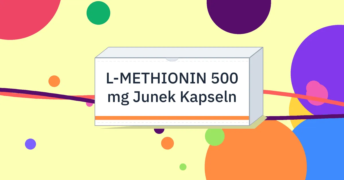 Symbolbild: Packung mit der Aufschrift L-METHIONIN 500 mg Junek Kapseln (PZN 00134746) – Verfügbarkeit und Bezug in Apotheken in Frankfurt am Main