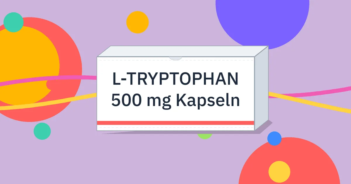 Symbolbild: Packung mit der Aufschrift L-TRYPTOPHAN 500 mg Kapseln (PZN 16226108) – Verfügbarkeit und Bezug in Apotheken in Frankfurt am Main