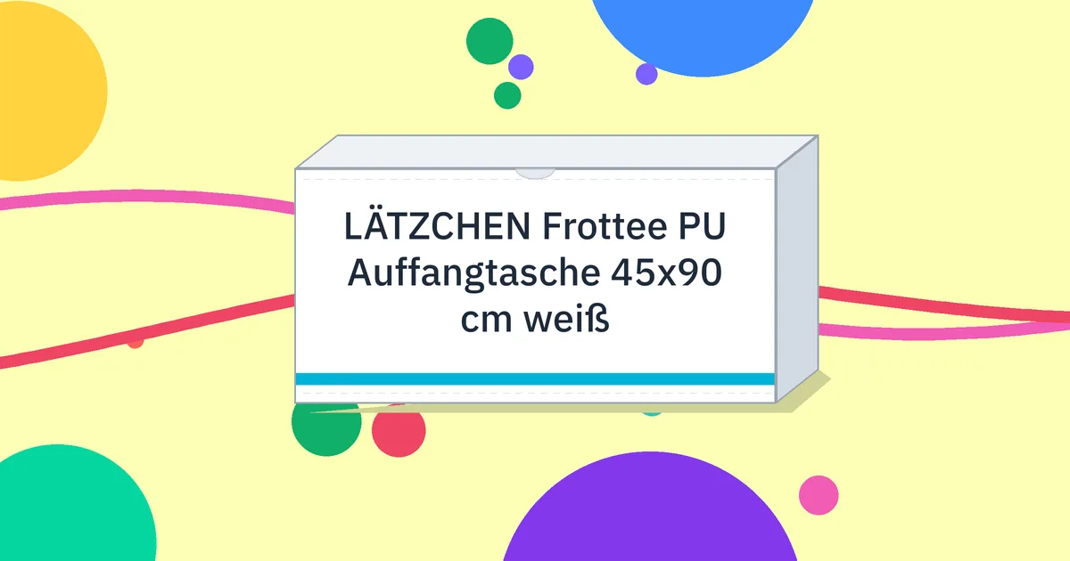 Symbolbild: Packung mit der Aufschrift LÄTZCHEN Frottee PU Auffangtasche 45x90 cm weiß (PZN 10074471) – Verfügbarkeit und Bezug in Apotheken in Frankfurt am Main