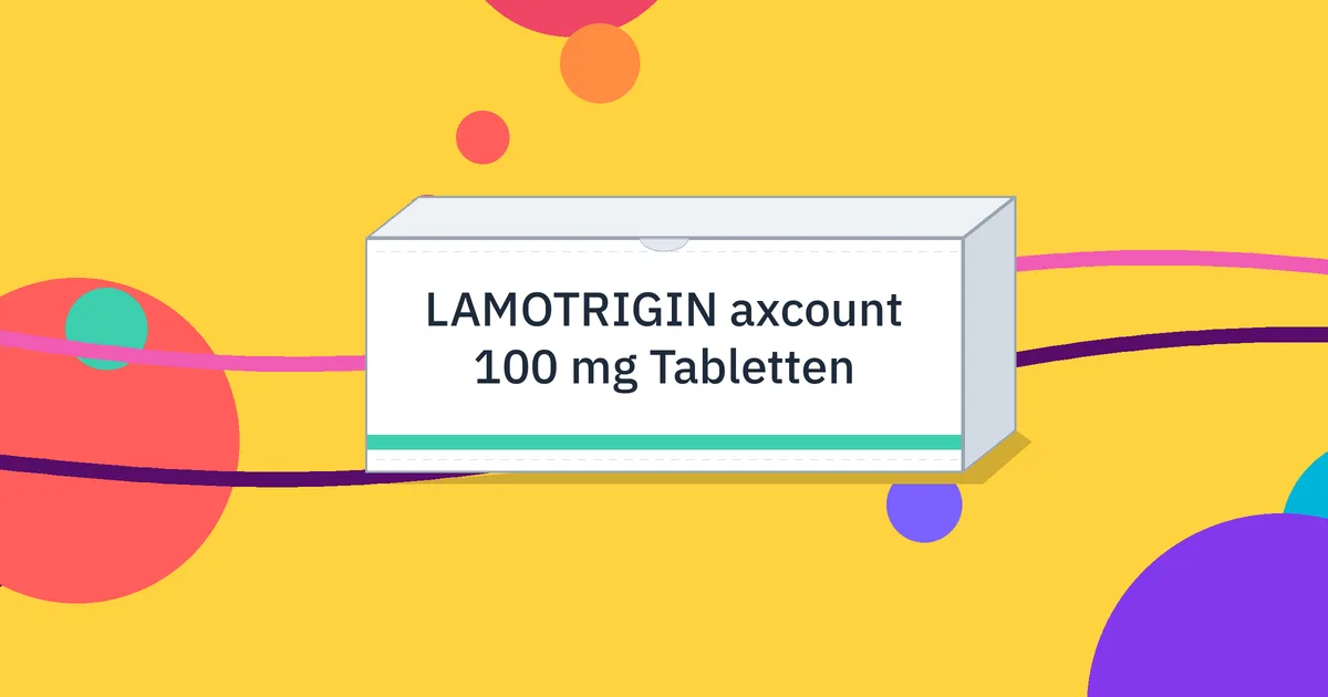 Symbolbild: Packung mit der Aufschrift LAMOTRIGIN axcount 100 mg Tabletten (PZN 04919355) – Verfügbarkeit und Bezug in Apotheken in Frankfurt am Main