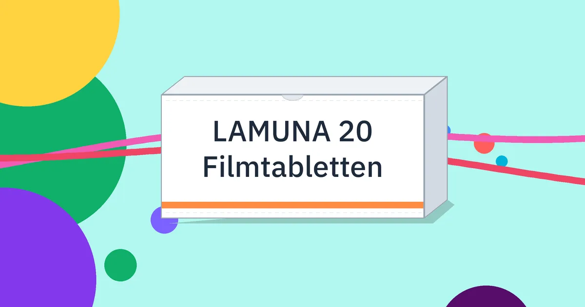 Symbolbild: Packung mit der Aufschrift LAMUNA 20 Filmtabletten (PZN 03649273) – Verfügbarkeit und Bezug in Apotheken in Frankfurt am Main