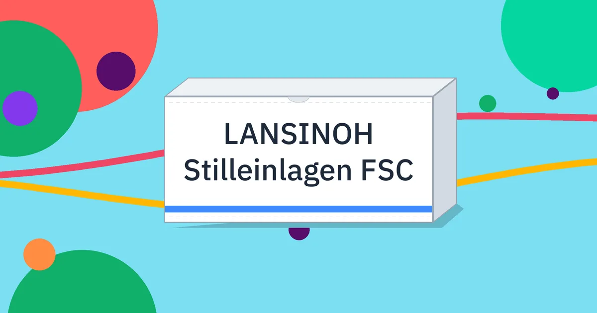Symbolbild: Packung mit der Aufschrift LANSINOH Stilleinlagen FSC (PZN 18833752) – Verfügbarkeit und Bezug in Apotheken in Frankfurt am Main