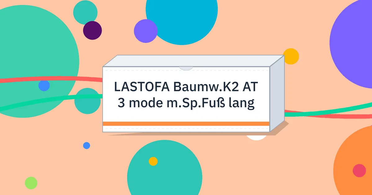 Symbolbild: Packung mit der Aufschrift LASTOFA Baumw.K2 AT 3 mode m.Sp.Fuß lang (PZN 01950175) – Verfügbarkeit und Bezug in Apotheken in Frankfurt am Main