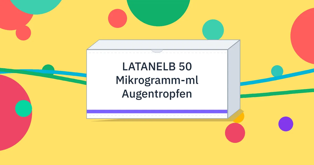 Symbolbild: Packung mit der Aufschrift LATANELB 50 Mikrogramm-ml Augentropfen (PZN 12341396) – Verfügbarkeit und Bezug in Apotheken in Frankfurt am Main