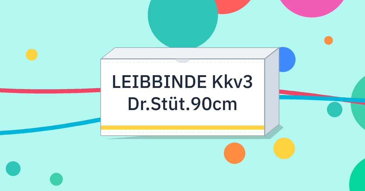 Symbolbild: Packung mit der Aufschrift LEIBBINDE Kkv3 Dr.Stüt.90cm (PZN 01731941) – Verfügbarkeit und Bezug in Apotheken in Frankfurt am Main