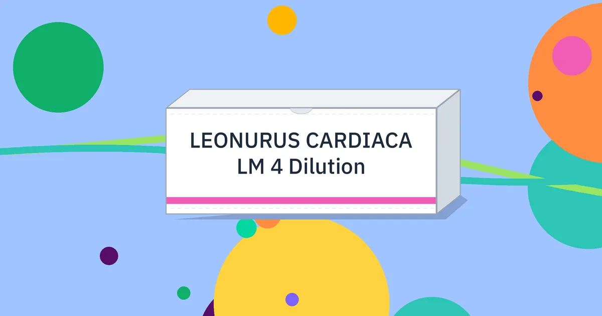Symbolbild: Packung mit der Aufschrift LEONURUS CARDIACA LM 4 Dilution (PZN 13525810) – Verfügbarkeit und Bezug in Apotheken in Frankfurt am Main