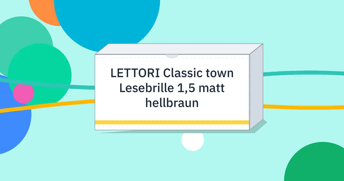 Symbolbild: Packung mit der Aufschrift LETTORI Classic town Lesebrille 1,5 matt hellbraun (PZN 11057693) – Verfügbarkeit und Bezug in Apotheken in Frankfurt am Main