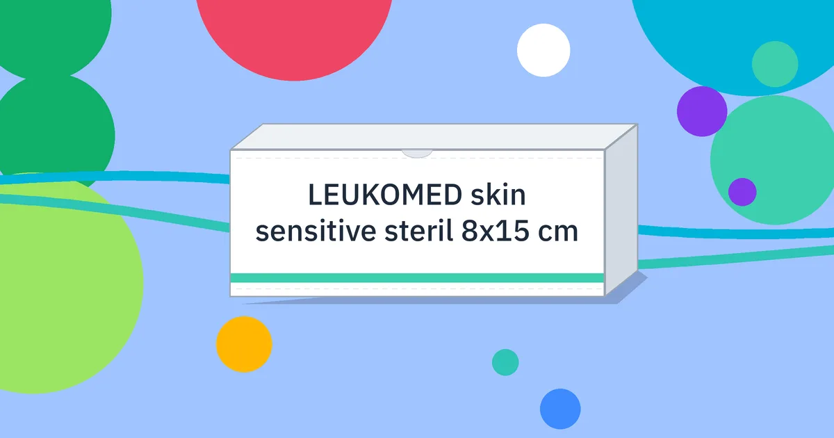 Symbolbild: Packung mit der Aufschrift LEUKOMED skin sensitive steril 8x15 cm (PZN 17411003) – Verfügbarkeit und Bezug in Apotheken in Frankfurt am Main