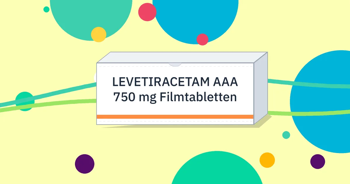 Symbolbild: Packung mit der Aufschrift LEVETIRACETAM AAA 750 mg Filmtabletten (PZN 09381593) – Verfügbarkeit und Bezug in Apotheken in Frankfurt am Main