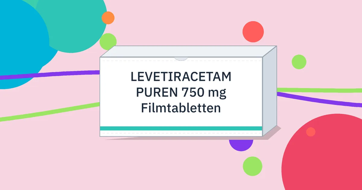 Symbolbild: Packung mit der Aufschrift LEVETIRACETAM PUREN 750 mg Filmtabletten (PZN 12532104) – Verfügbarkeit und Bezug in Apotheken in Frankfurt am Main