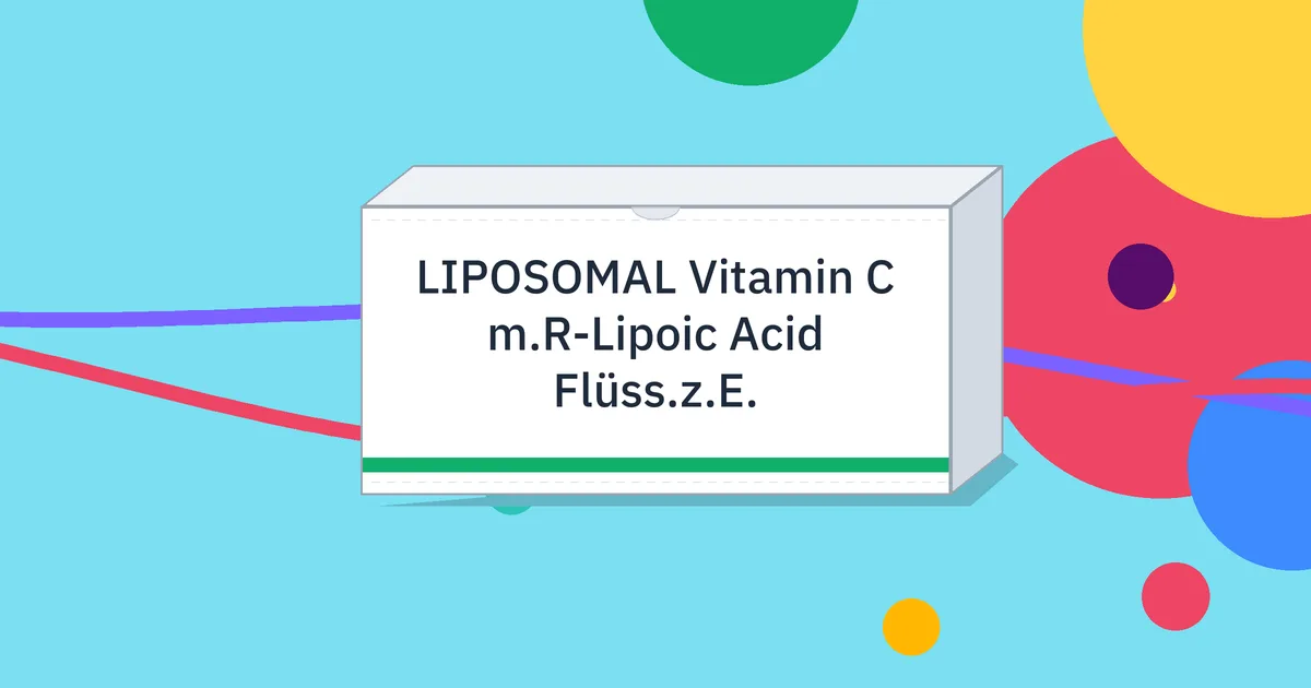 Symbolbild: Packung mit der Aufschrift LIPOSOMAL Vitamin C m.R-Lipoic Acid Flüss.z.E. (PZN 19740662) – Verfügbarkeit und Bezug in Apotheken in Frankfurt am Main