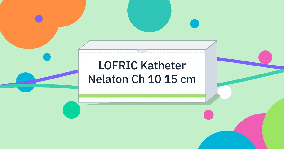 Symbolbild: Packung mit der Aufschrift LOFRIC Katheter Nelaton Ch 10 15 cm (PZN 16668792) – Verfügbarkeit und Bezug in Apotheken in Frankfurt am Main