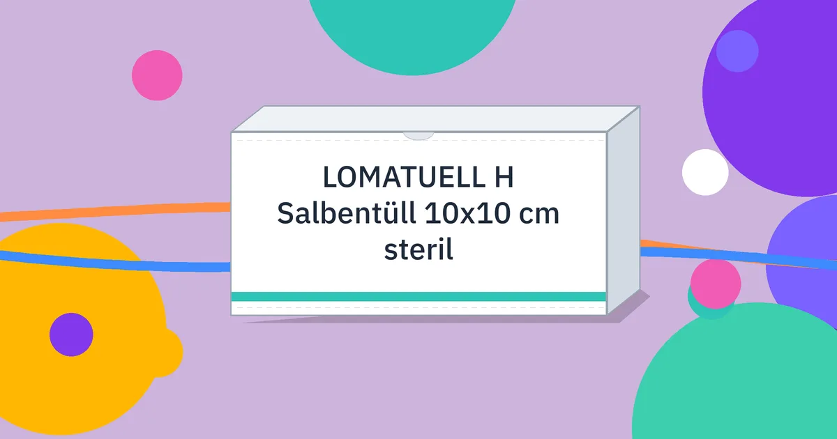 Symbolbild: Packung mit der Aufschrift LOMATUELL H Salbentüll 10x10 cm steril (PZN 14137895) – Verfügbarkeit und Bezug in Apotheken in Frankfurt am Main