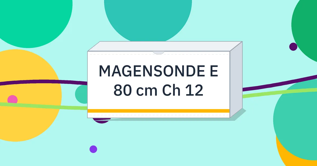 Symbolbild: Packung mit der Aufschrift MAGENSONDE E 80 cm Ch 12 (PZN 02442305) – Verfügbarkeit und Bezug in Apotheken in Frankfurt am Main