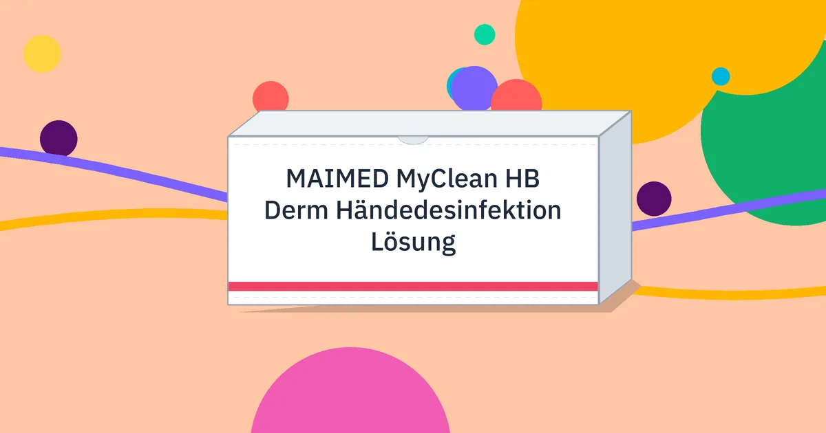 Symbolbild: Packung mit der Aufschrift MAIMED MyClean HB Derm Händedesinfektion Lösung (PZN 19705890) – Verfügbarkeit und Bezug in Apotheken in Frankfurt am Main