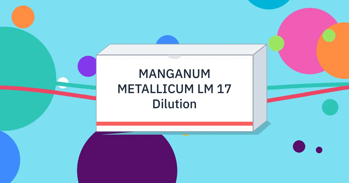 Symbolbild: Packung mit der Aufschrift MANGANUM METALLICUM LM 17 Dilution (PZN 12943310) – Verfügbarkeit und Bezug in Apotheken in Frankfurt am Main