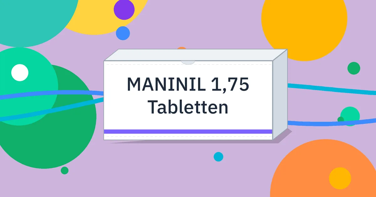 Symbolbild: Packung mit der Aufschrift MANINIL 1,75 Tabletten (PZN 12147665) – Verfügbarkeit und Bezug in Apotheken in Frankfurt am Main