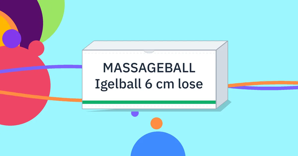 Symbolbild: Packung mit der Aufschrift MASSAGEBALL Igelball 6 cm lose (PZN 00102433) – Verfügbarkeit und Bezug in Apotheken in Frankfurt am Main