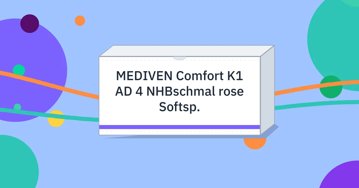 Symbolbild: Packung mit der Aufschrift MEDIVEN Comfort K1 AD 4 NHBschmal rose Softsp. (PZN 14561587) – Verfügbarkeit und Bezug in Apotheken in Frankfurt am Main