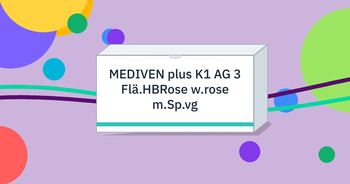 Symbolbild: Packung mit der Aufschrift MEDIVEN plus K1 AG 3 Flä.HBRose w.rose m.Sp.vg (PZN 15913717) – Verfügbarkeit und Bezug in Apotheken in Frankfurt am Main