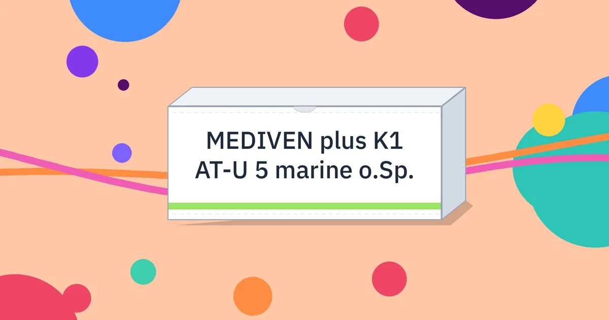 Symbolbild: Packung mit der Aufschrift MEDIVEN plus K1 AT-U 5 marine o.Sp. (PZN 15029860) – Verfügbarkeit und Bezug in Apotheken in Frankfurt am Main