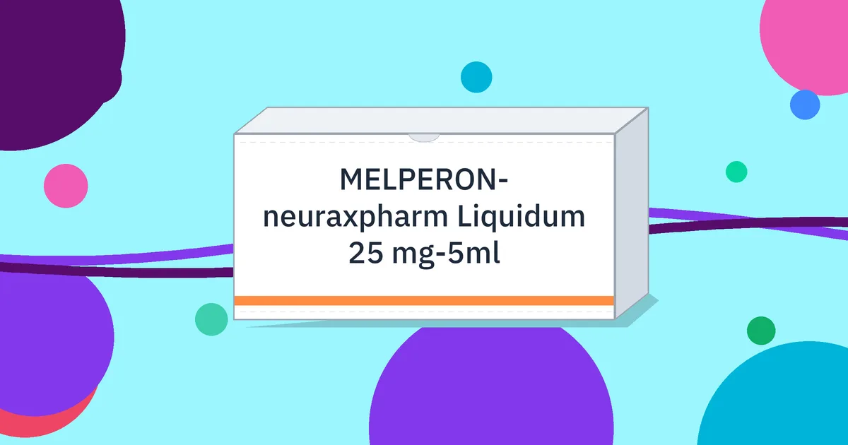 Symbolbild: Packung mit der Aufschrift MELPERON-neuraxpharm Liquidum 25 mg-5ml (PZN 00068417) – Verfügbarkeit und Bezug in Apotheken in Frankfurt am Main
