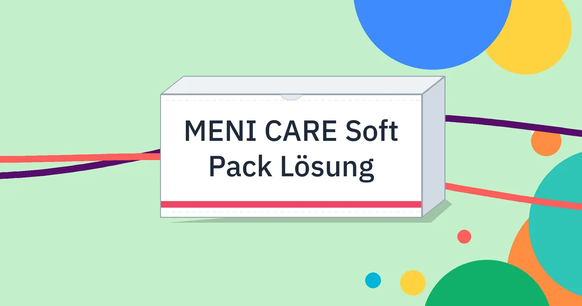 Symbolbild: Packung mit der Aufschrift MENI CARE Soft Pack Lösung (PZN 05025335) – Verfügbarkeit und Bezug in Apotheken in Frankfurt am Main