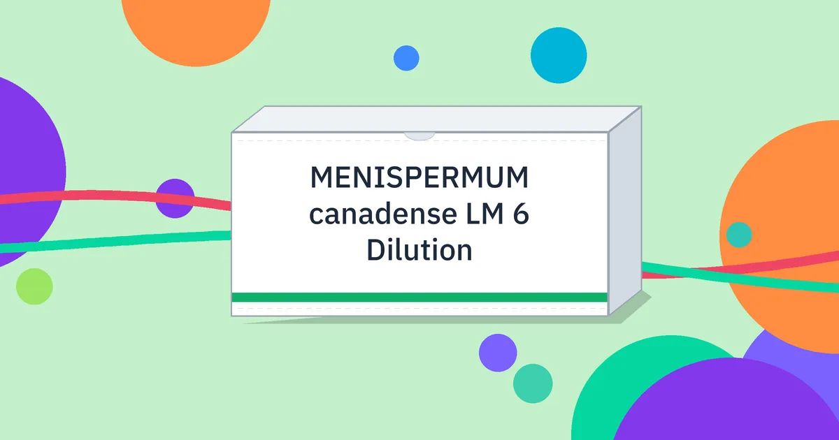 Symbolbild: Packung mit der Aufschrift MENISPERMUM canadense LM 6 Dilution (PZN 13603220) – Verfügbarkeit und Bezug in Apotheken in Frankfurt am Main