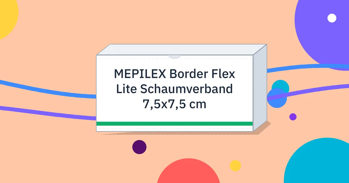 Symbolbild: Packung mit der Aufschrift MEPILEX Border Flex Lite Schaumverband 7,5x7,5 cm (PZN 18719111) – Verfügbarkeit und Bezug in Apotheken in Frankfurt am Main