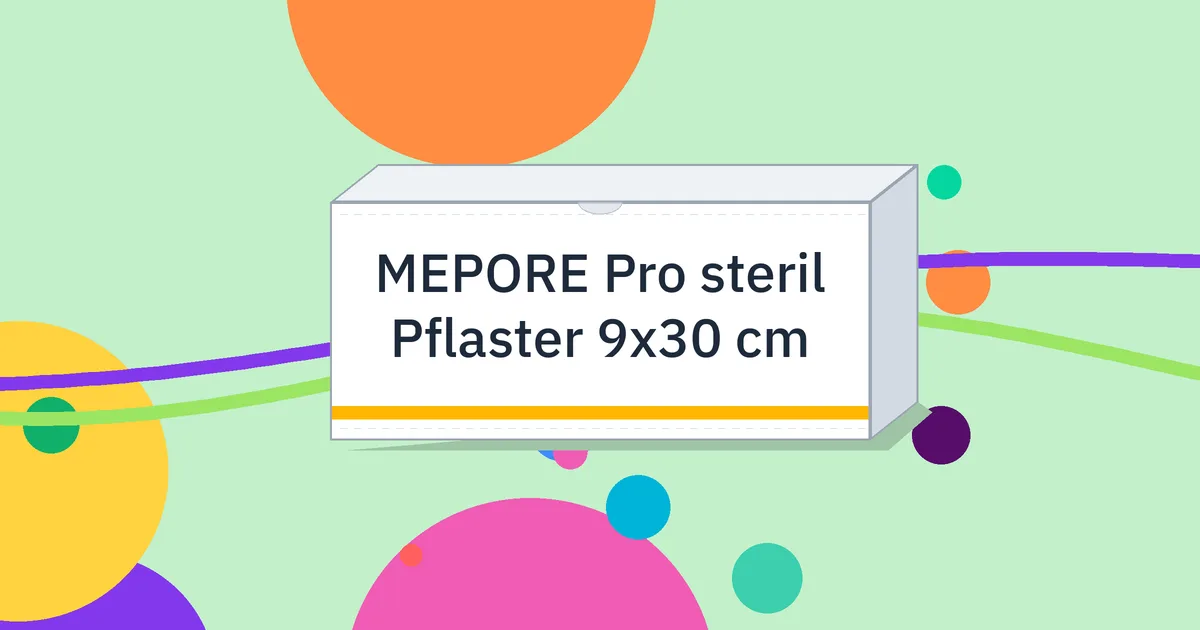 Symbolbild: Packung mit der Aufschrift MEPORE Pro steril Pflaster 9x30 cm (PZN 00755477) – Verfügbarkeit und Bezug in Apotheken in Frankfurt am Main