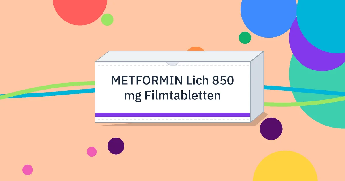 Symbolbild: Packung mit der Aufschrift METFORMIN Lich 850 mg Filmtabletten (PZN 00079510) – Verfügbarkeit und Bezug in Apotheken in Frankfurt am Main