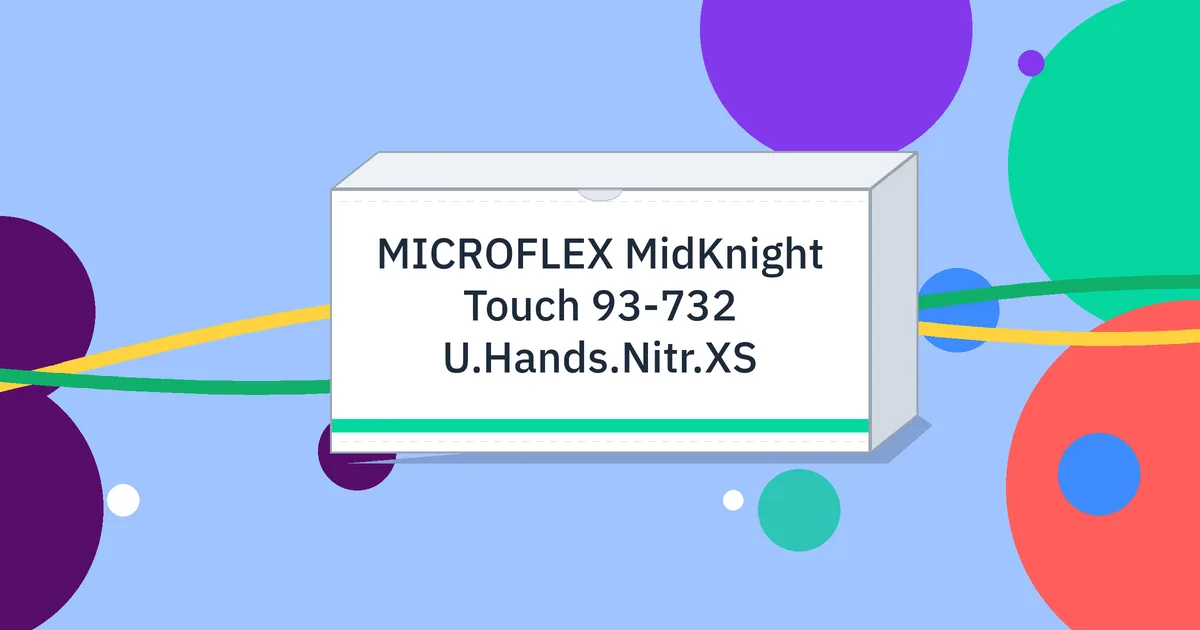 Symbolbild: Packung mit der Aufschrift MICROFLEX MidKnight Touch 93-732 U.Hands.Nitr.XS (PZN 18388660) – Verfügbarkeit und Bezug in Apotheken in Frankfurt am Main