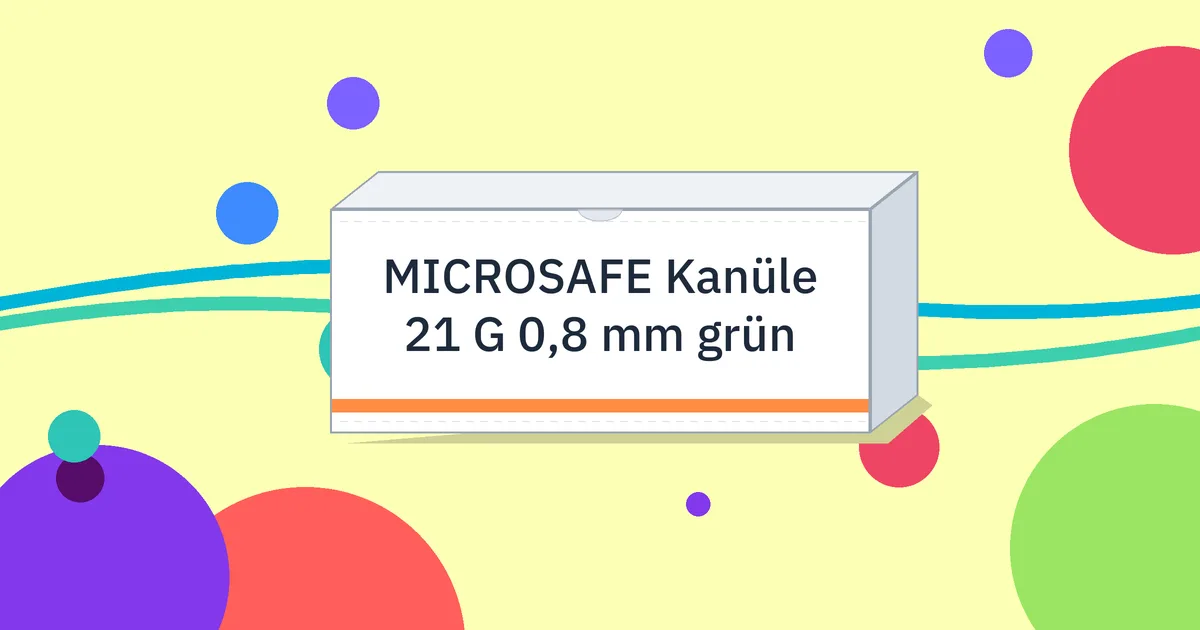 Symbolbild: Packung mit der Aufschrift MICROSAFE Kanüle 21 G 0,8 mm grün (PZN 10178549) – Verfügbarkeit und Bezug in Apotheken in Frankfurt am Main
