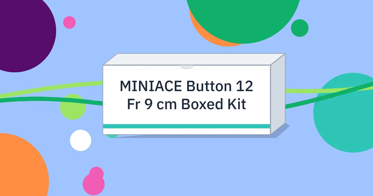Symbolbild: Packung mit der Aufschrift MINIACE Button 12 Fr 9 cm Boxed Kit (PZN 16953831) – Verfügbarkeit und Bezug in Apotheken in Frankfurt am Main