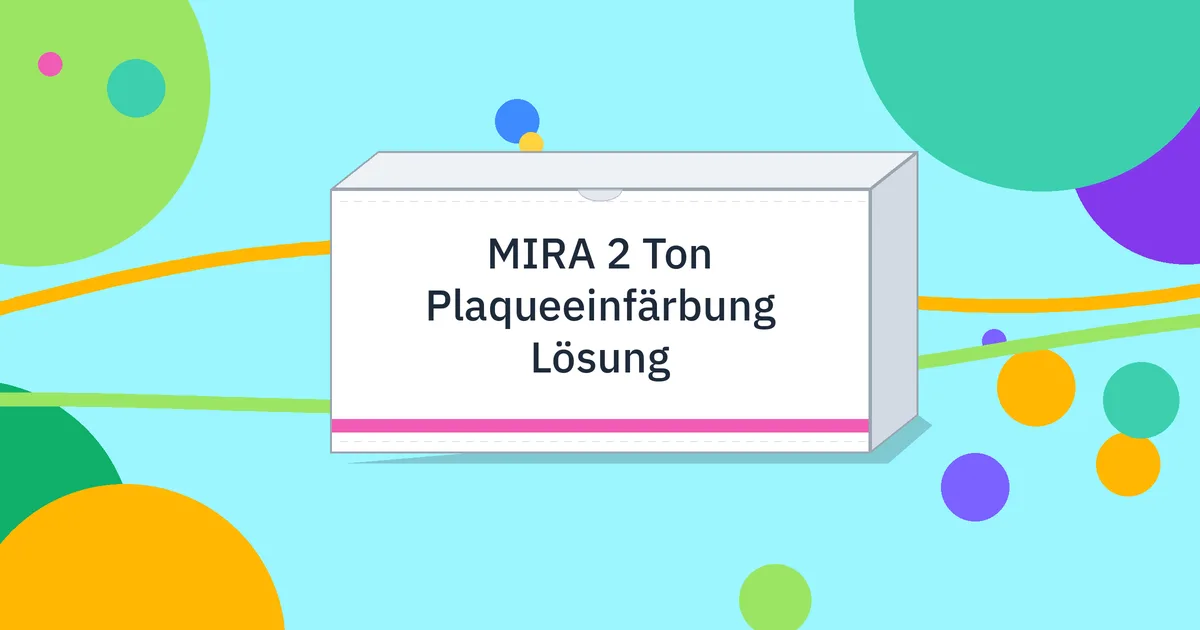 Symbolbild: Packung mit der Aufschrift MIRA 2 Ton Plaqueeinfärbung Lösung (PZN 07578966) – Verfügbarkeit und Bezug in Apotheken in Frankfurt am Main