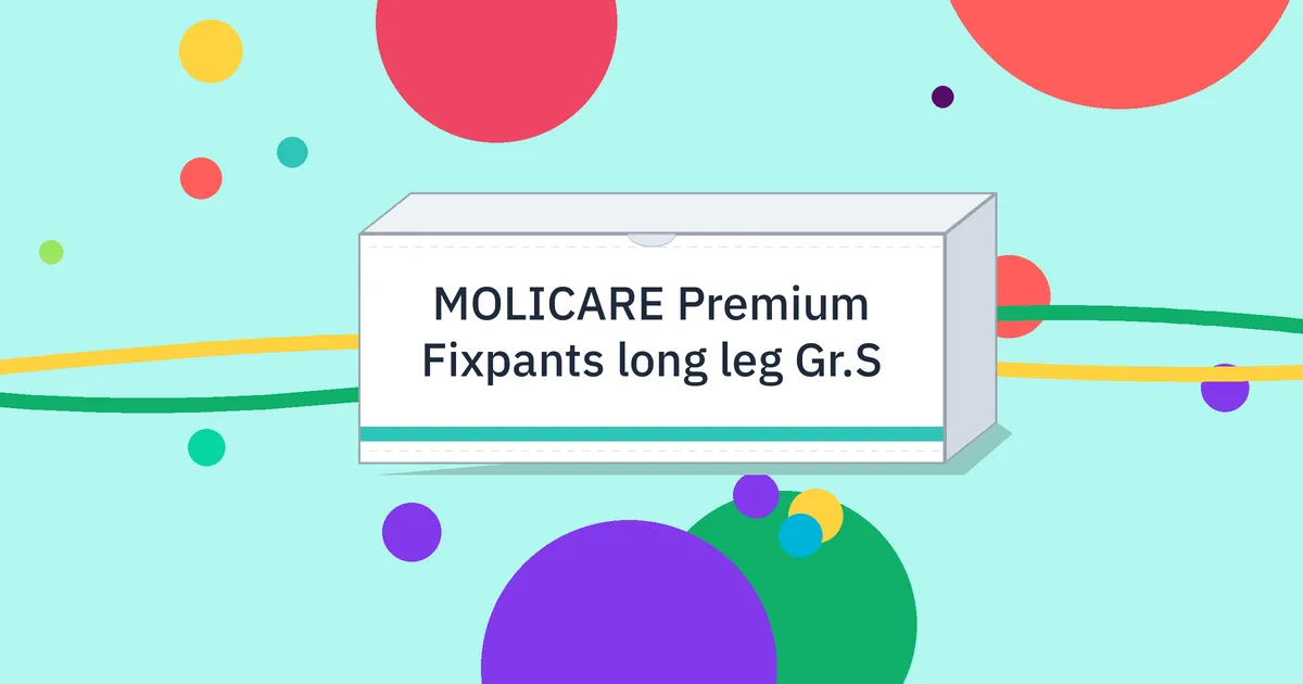 Symbolbild: Packung mit der Aufschrift MOLICARE Premium Fixpants long leg Gr.S (PZN 14442434) – Verfügbarkeit und Bezug in Apotheken in Frankfurt am Main