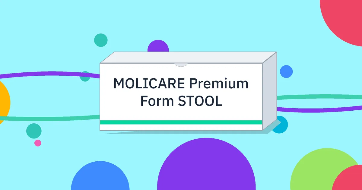 Symbolbild: Packung mit der Aufschrift MOLICARE Premium Form STOOL (PZN 17249778) – Verfügbarkeit und Bezug in Apotheken in Frankfurt am Main