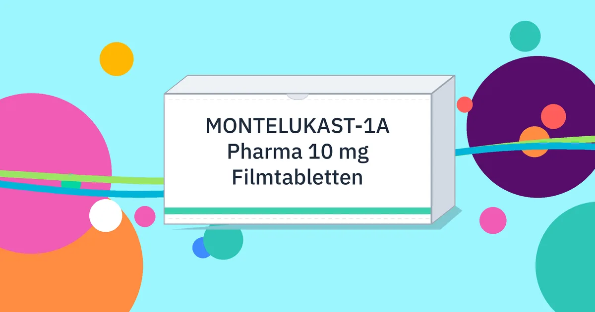 Symbolbild: Packung mit der Aufschrift MONTELUKAST-1A Pharma 10 mg Filmtabletten (PZN 09731834) – Verfügbarkeit und Bezug in Apotheken in Frankfurt am Main