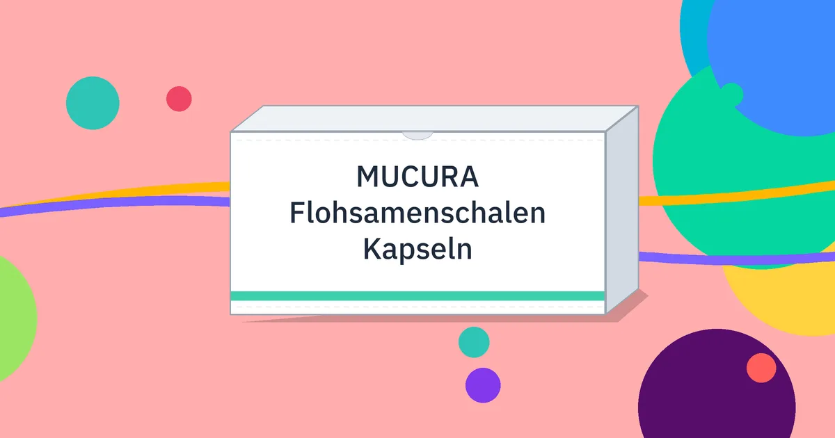 Symbolbild: Packung mit der Aufschrift MUCURA Flohsamenschalen Kapseln (PZN 18120992) – Verfügbarkeit und Bezug in Apotheken in Frankfurt am Main