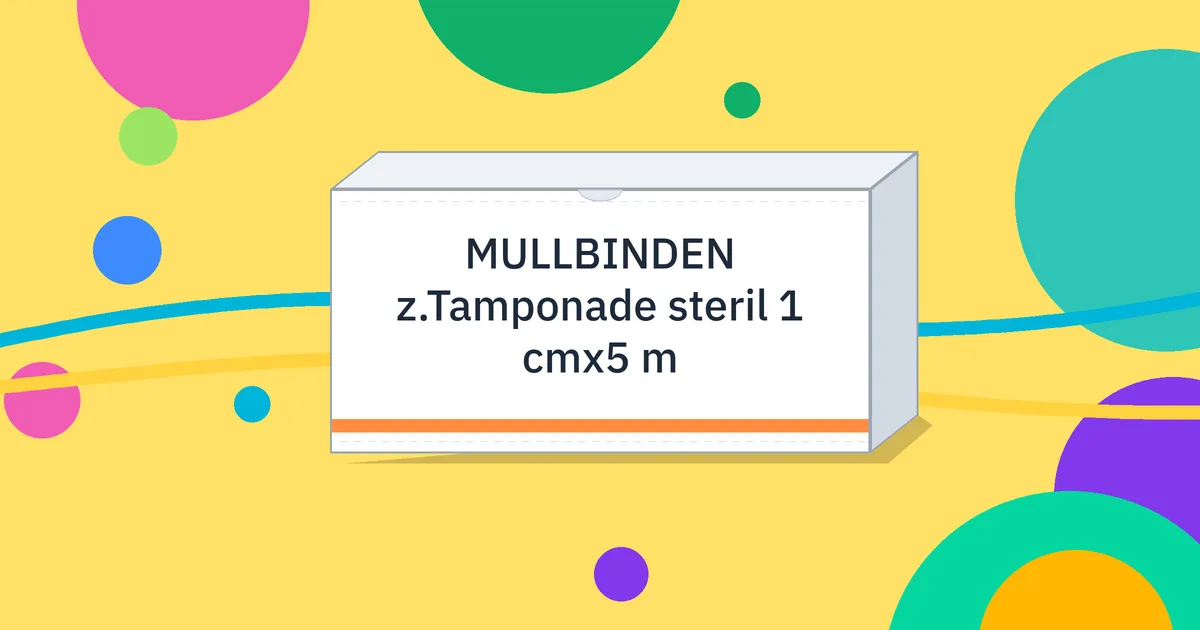 Symbolbild: Packung mit der Aufschrift MULLBINDEN z.Tamponade steril 1 cmx5 m (PZN 01003041) – Verfügbarkeit und Bezug in Apotheken in Frankfurt am Main