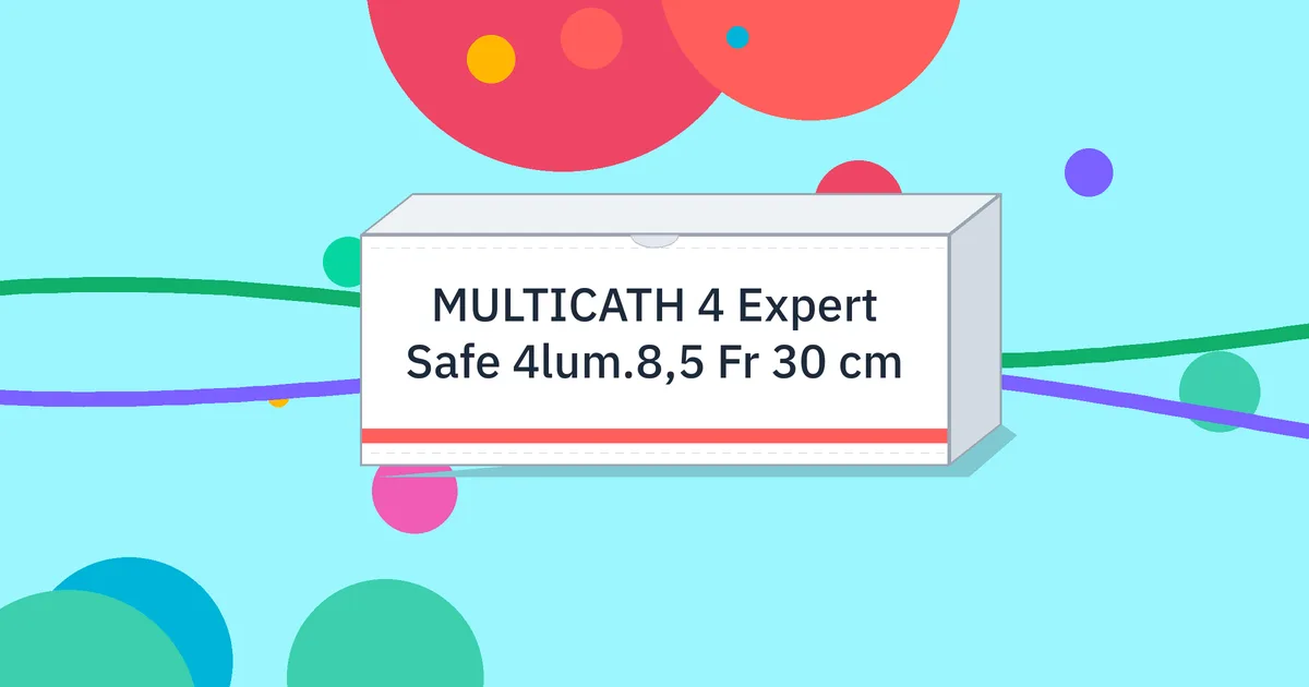 Symbolbild: Packung mit der Aufschrift MULTICATH 4 Expert Safe 4lum.8,5 Fr 30 cm (PZN 10304221) – Verfügbarkeit und Bezug in Apotheken in Frankfurt am Main