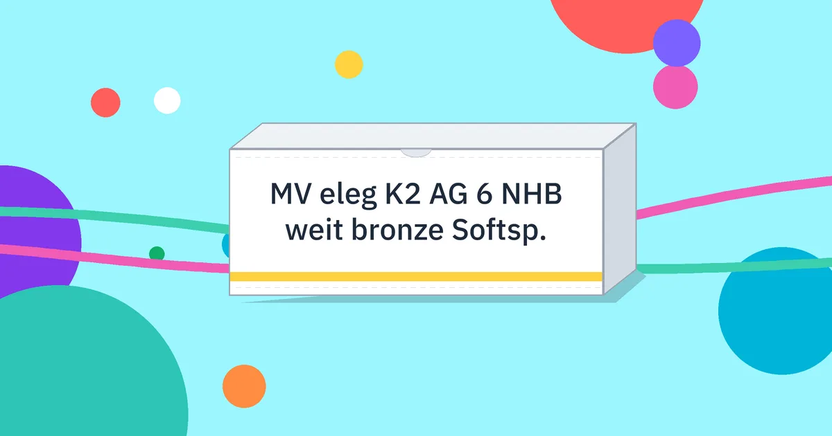 Symbolbild: Packung mit der Aufschrift MV eleg K2 AG 6 NHB weit bronze Softsp. (PZN 15729043) – Verfügbarkeit und Bezug in Apotheken in Frankfurt am Main