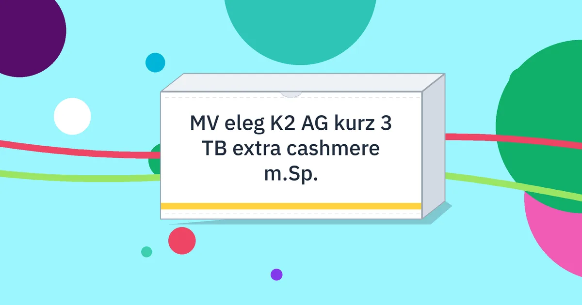 Symbolbild: Packung mit der Aufschrift MV eleg K2 AG kurz 3 TB extra cashmere m.Sp. (PZN 14673530) – Verfügbarkeit und Bezug in Apotheken in Frankfurt am Main