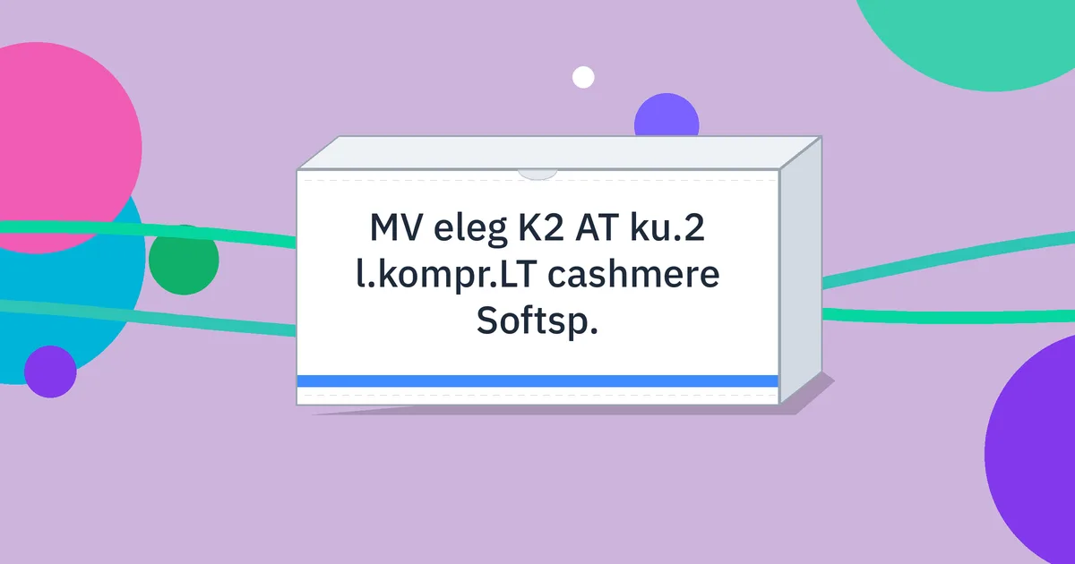 Symbolbild: Packung mit der Aufschrift MV eleg K2 AT ku.2 l.kompr.LT cashmere Softsp. (PZN 14663313) – Verfügbarkeit und Bezug in Apotheken in Frankfurt am Main