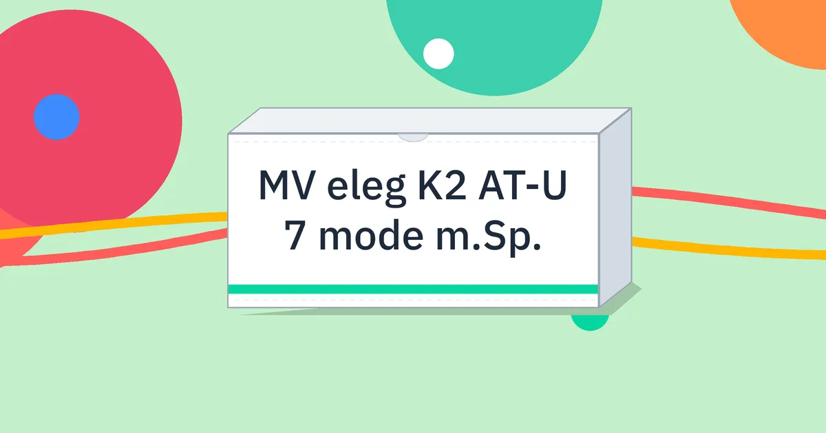 Symbolbild: Packung mit der Aufschrift MV eleg K2 AT-U 7 mode m.Sp. (PZN 04543364) – Verfügbarkeit und Bezug in Apotheken in Frankfurt am Main