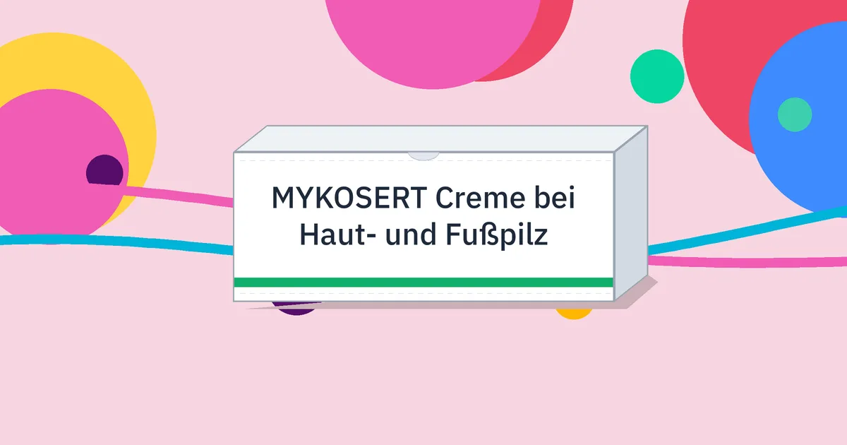 Symbolbild: Packung mit der Aufschrift MYKOSERT Creme bei Haut- und Fußpilz (PZN 15579738) – Verfügbarkeit und Bezug in Apotheken in Frankfurt am Main