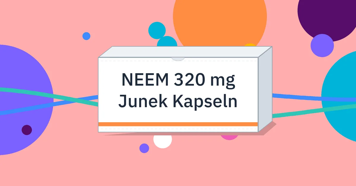 Symbolbild: Packung mit der Aufschrift NEEM 320 mg Junek Kapseln (PZN 10053813) – Verfügbarkeit und Bezug in Apotheken in Frankfurt am Main