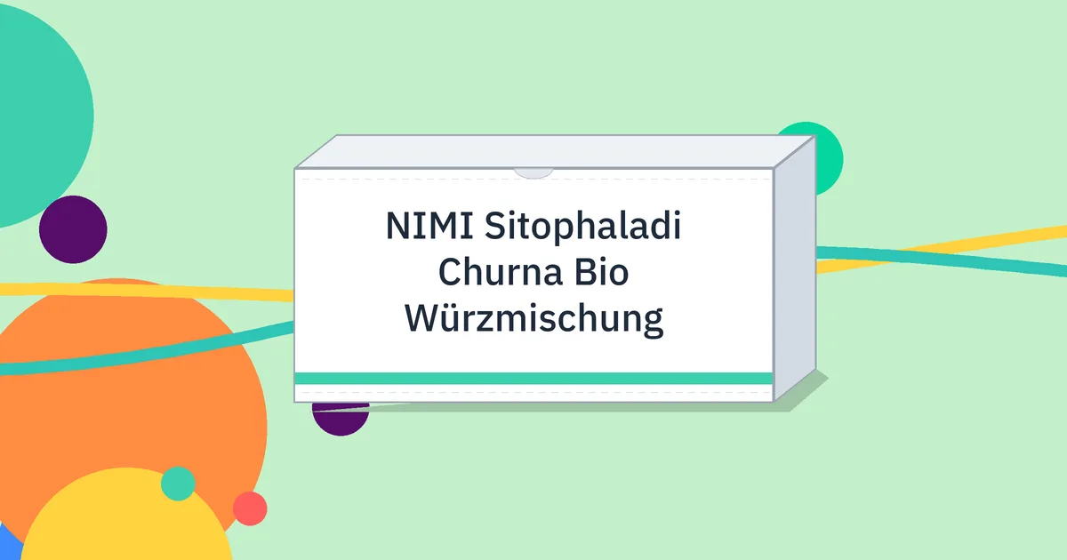 Symbolbild: Packung mit der Aufschrift NIMI Sitophaladi Churna Bio Würzmischung (PZN 14234948) – Verfügbarkeit und Bezug in Apotheken in Frankfurt am Main